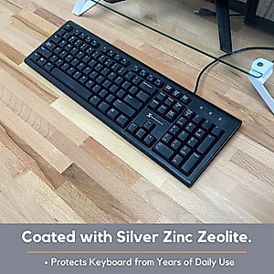 X9 Performance Wired Keyboard - USB Computer Keyboard Wired, Coated with Silver Zinc Zeolite - USB Keyboard for Laptop with 5FT Cable - Wired Computer Keyboard for PC | Chromebook - Perfect for Office