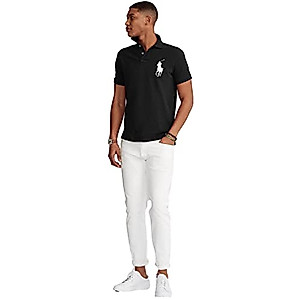 POLO RALPH LAUREN Mens Big & Tall Classic Fit Short Sleeve Big Pony Mesh Polo (3XLT, Black)