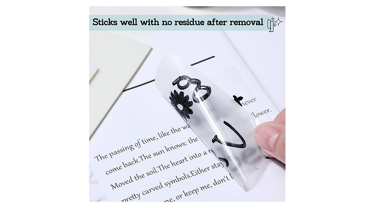 1000 Pcs Clear Sticky Notes (3x3 Inch) - Waterproof & Repositionable