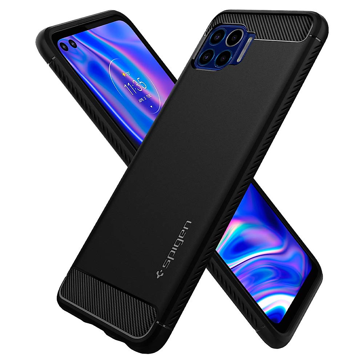 Spigen Rugged Armor Designed for Motorola One 5G Case (2020) - Matte Black