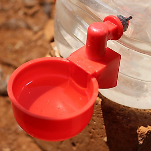 Chicken Feeder and Waterer Kit, 6 PCS Poultry Feeders No Waste and Chicken Water Cups for Buckets Barrels