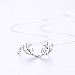 Helen de Lete Innovative Deer Horn Antler Sterling Silver Collar Necklace