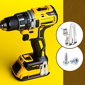 12 Pieces Belt Clip Hook Stainless Steel Impact Belt Clip Replacement Impact Driver Hook with Screws for Hammer Drill Tools