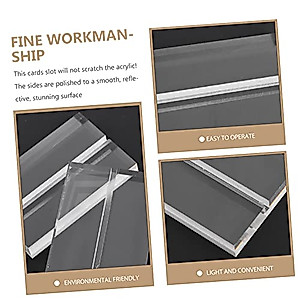 HAWILLOSCH 10pcs Acrylic Stand Holder Wedding Display Stand Card Stand Photo Display Stand Wedding Name Place Cards Playing Case Photo Message Clip Postcard Slot Guest Clip Rack Transparent