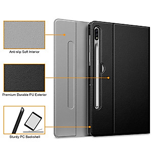 Fintie Keyboard Case for Samsung Galaxy Tab S8/Tab S7 11 Inch (Model SM-X700/X706/T870/T875/T878), Slim Stand Cover w/Detachable Wireless Bluetooth Keyboard, 7 Color Backlight, Black