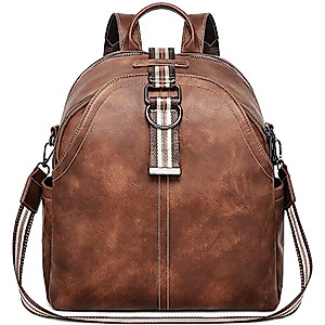 Backpack Purse for Women, Large Shoulder Bags for Work Office Airplane Travel College School Bookbag, Women's Fashion Anti-Theft PU Leather Satchel Handbags with USB Charging Port fits 14 inch Laptop