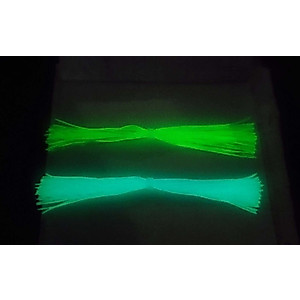 HTHYLURE Bright Luminous Fishing Jig Skirt Lures Jig Lure Skirts 4 Colors 8 Bundles 400 Strands Soft Silicone Lure Skirts Glow in Dark Rubber Skirts Threads Fly Tying Materia Buzzbaits Bass Skirts