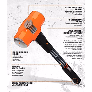 Groz 34521 16" Indestructible Sledge Hammer, 6 lb