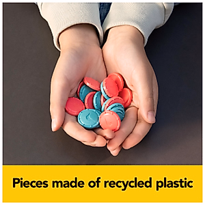 Mindful Classics, Four in a Row Family Board Game with Bamboo and Recycled Plastic Earth Day Eco-Friendly Products, for Adults and Kids Ages 8 and up