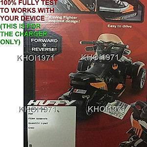 KHOI1971 8-FEET Wall Charger AC Adapter for Charging Black Orange-Trim 17066 17086 Huffy Star Wars X-Wing Fighter Ride On Motorcycle 6V-Volt Battery Charger AC Adapter NOT Created or Sold by Huffy