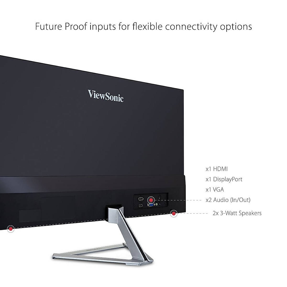 ViewSonic VX2276-SMHD 22 Inch 1080p Widescreen IPS Monitor with Ultra-Thin Bezels, HDMI and DisplayPort,Black/Silver