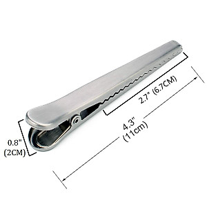 Flammi Set of 6/12 Bag Clips Stainless Steel Air Tight Sealing Clips (Set of 6)