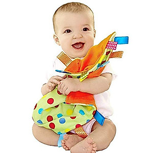 G-Tree Tag Blanket Baby Infant Comfort Plush Security Blanket Cute Soft Kids, Newborn Gift Birthday Present(Green Dot)