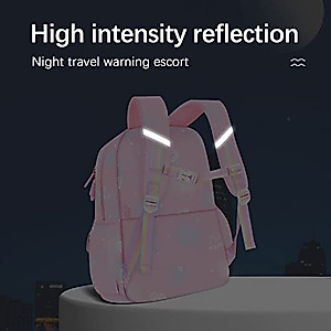 Nzahdwu Cute Kids Backpacks 18.1" Laptop Backpack Anti Theft Travel Backpack Kawaii Backpacks for Ages 6-12 Girls Lightweight Waterproof School Backpck (Pink)