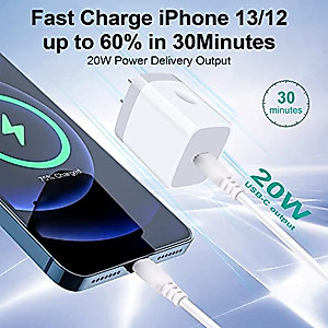 [2-Pack]USB C Wall Charger,20W Type C Charger Fast Charging Block USB C Power Adapter Wall Plug for Samsung Galaxy A14,A13,A03s,S23,S22Ultra,A53,S21,S21 FE;iPhone 14 Pro,13,12 Pro,Google Pixel 6,6 Pro