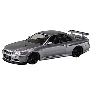 Aoshima Nissan R34 Skyline GTR Custom Wheel (Athlete Silver) 1:32 Scale Model Kit