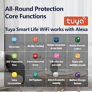 Safecam 360 Light Bulb Security Camera 2.4g Wifi,Light Bulb Cameras,Lightbulb Security Camera Outdoor Motion Tracking Alarm,Light Socket Security Camera Ptz View Google Home Tuya Smart With Alexa