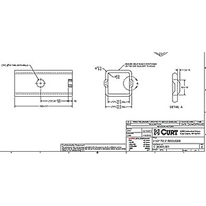 CURT 45405 Trailer Hitch Receiver Adapter Reducer Sleeve, 2-1/2 to 2-Inch