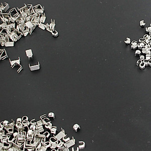 #5 300 pcs Silver Zipper Bottom Stops and Top Stops for Zipper Repair (Silver) Leekayer