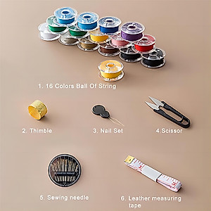Sewing Kit, 16 Threads Sewing Kit with Magnifier, Portable Travel Sewing Kit Family Sewing Thread Accessories Supplies, Needle and Thread Accessories DIY Sewing Supplies, Great Gift for Family Home