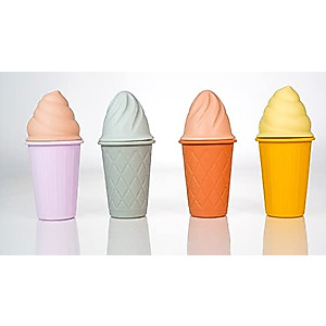 NEAFRON - Travel Beach Toys for Kids Beach Accessories - 4-Pcs Ice Cream Sand Toys for Beach Kit - Sandbox Toys for Toddlers Ice Cream Toys for Kids - Travel Sand Toys for Kids (Lavender)