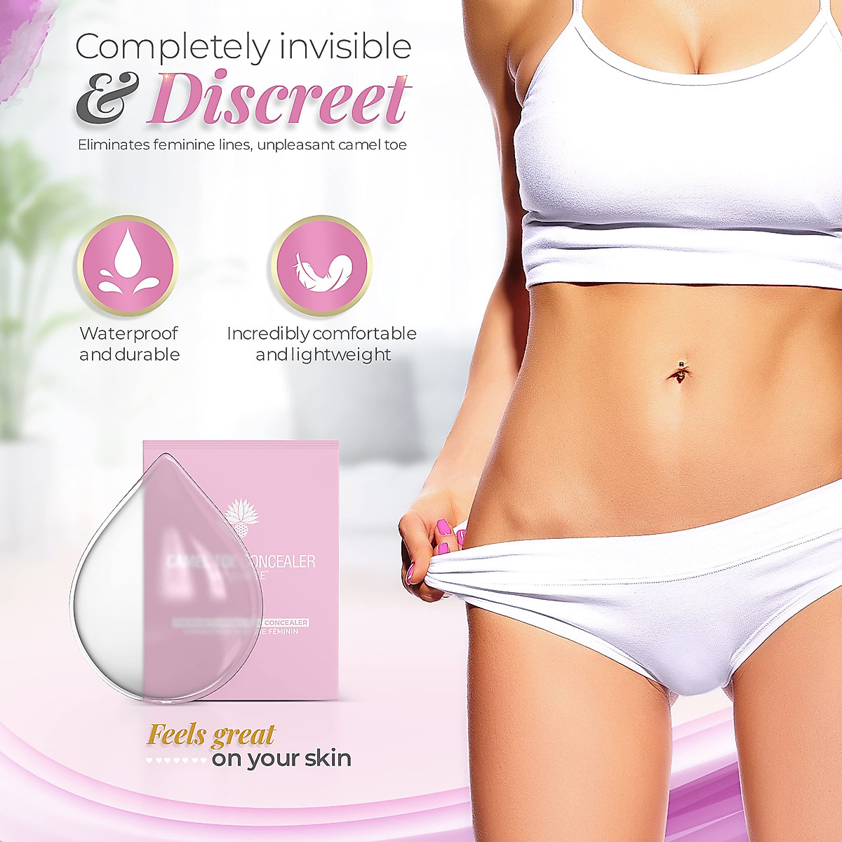 DANTE Camel Toe Concealer – Skin Friendly Silicone Adhesive Camel Toe Guard for Women Activewear – Reusable and Safe – Protective Packaging – Ideal for Swimsuit, Yoga Pants, Leggings