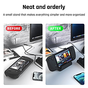 RHOTALL Stand Dock for Steam Deck with Silicone Non-Slip Pad, Stand Base Compatible with Steam Deck, Switch Standard Edition and Switch OLED with 6 Thumb Caps