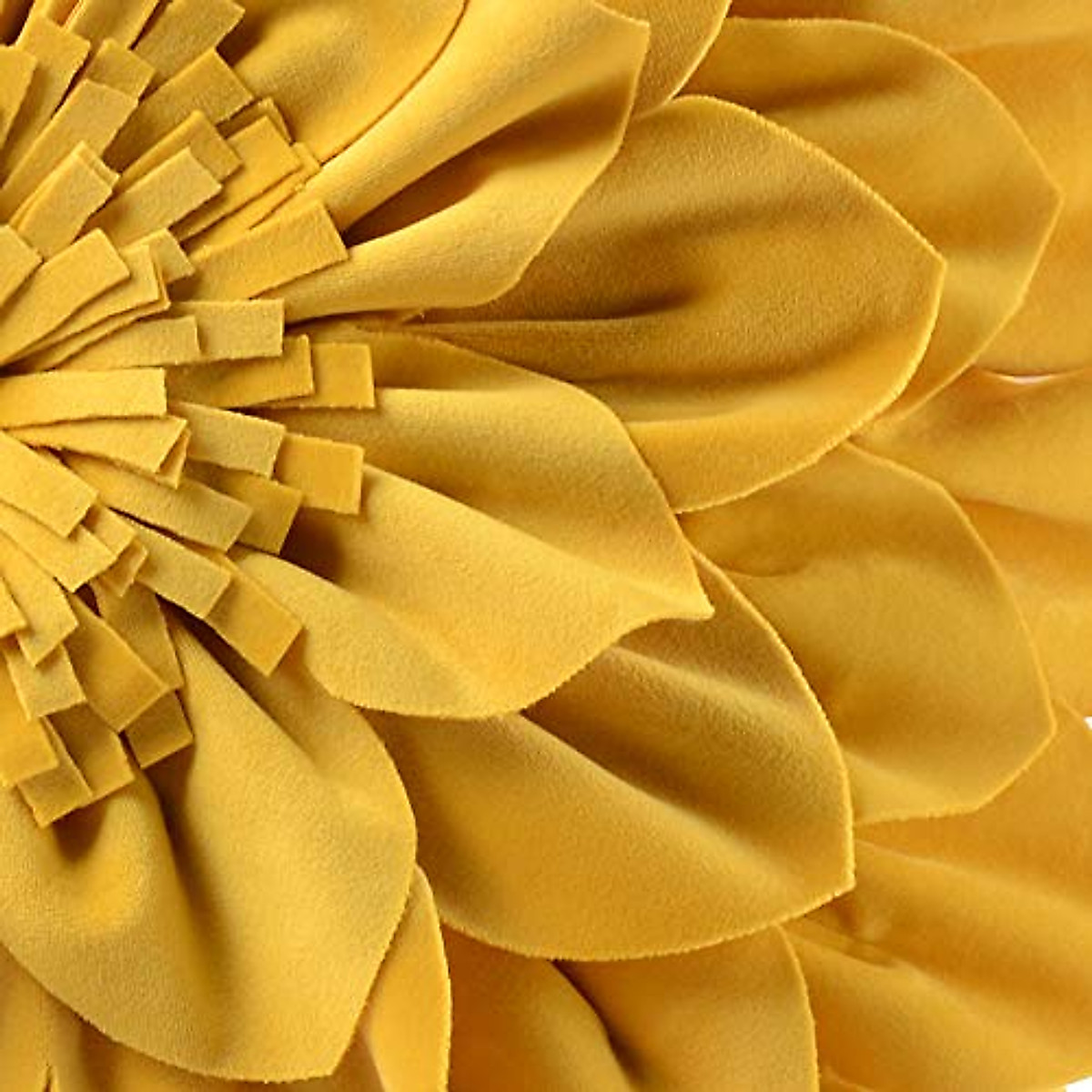 OiseauVoler Decorative 3D Flower Throw Pillow Covers Soft Velvet Handmade Pillowcases Cushion Covers for Couch Bed Living Room Home Decor 18x18 Inch Yellow