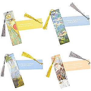 Tassel Bookmarks, Impressionist Art (7 x 2 in, 24 Pack)