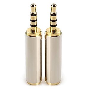 LEOU New 2.5mm Male to 3.5mm Female Audio Headphone Adapter 2 PCS (2.5M-3.5F-2PCS)