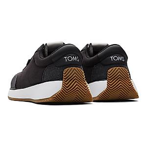 TOMS Women's Sneaker, Black Slubby Woven Washed Canvas, 10