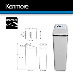Kenmore 420 Water Softener With Ultra Flow Valve | Reduce Hardness Minerals & Clear Water Iron | Whole Home Water Softener | Easy To Install | Reduce Hard Water In Your Home, Grey