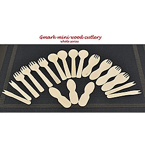Gmark Wooden Ice Cream Spoons 100pc - Tasting Spoons, Ice Cream Sticks 3 Inches Perfect for Tasting, Sampling, Crafts 100/Bag GM1037