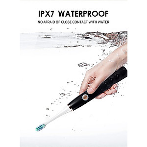 Electric Toothbrush for Adults, 4 Brush Heads and Travel case, 2 Hours Fast Charge for 50 Days, 6 Adjustable Modes Built-in 2-Minute Smart Timer IP7 Waterproof 36000 VPM Deep Clean (Pink)