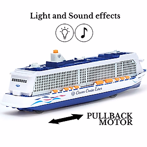Ocean Cruise Liner Model Diecast Metal Toy Ship with Sound Light Effects 20 cm 8 in