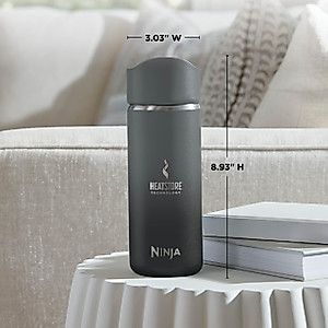 Ninja, Travel Mug, Sip Perfect 16oz, Brings Hot Drinks to Sippable Temperature in Minutes, Stainless Steel, Leak Proof, Dishwasher Safe, Metal Insulated Tumbler, Onyx Black, DW1603BK