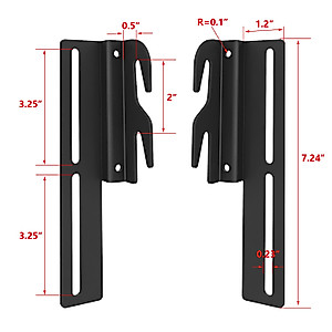 KOPKIO 2Pcs #711 Bed Frame Brackets for Headboard or Footboard,Bolt-On to Hook-On Conversion Brackets Bed Hook Adapter,Headboard Hook Set Extra Heavy Duty,Black