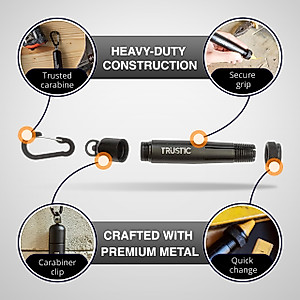 Trustic - Lumber Keel Crayon Holder for 1/2" Round or Hexagonal Crayons, Industrial Heavy Duty Construction Carpenter Metal Holder, color - Black