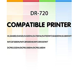 (Pack of 1) Compatible DR-720 DR720 DR 720 Drum Unit (for Toner TN750 TN720) Used for DCP-8155DN DCP-8150DN MFC-8950DW MFC-8710DW MFC-8910DW HL-6180DW HL-5450DN HL-5470DW Printer, Sold by GTS