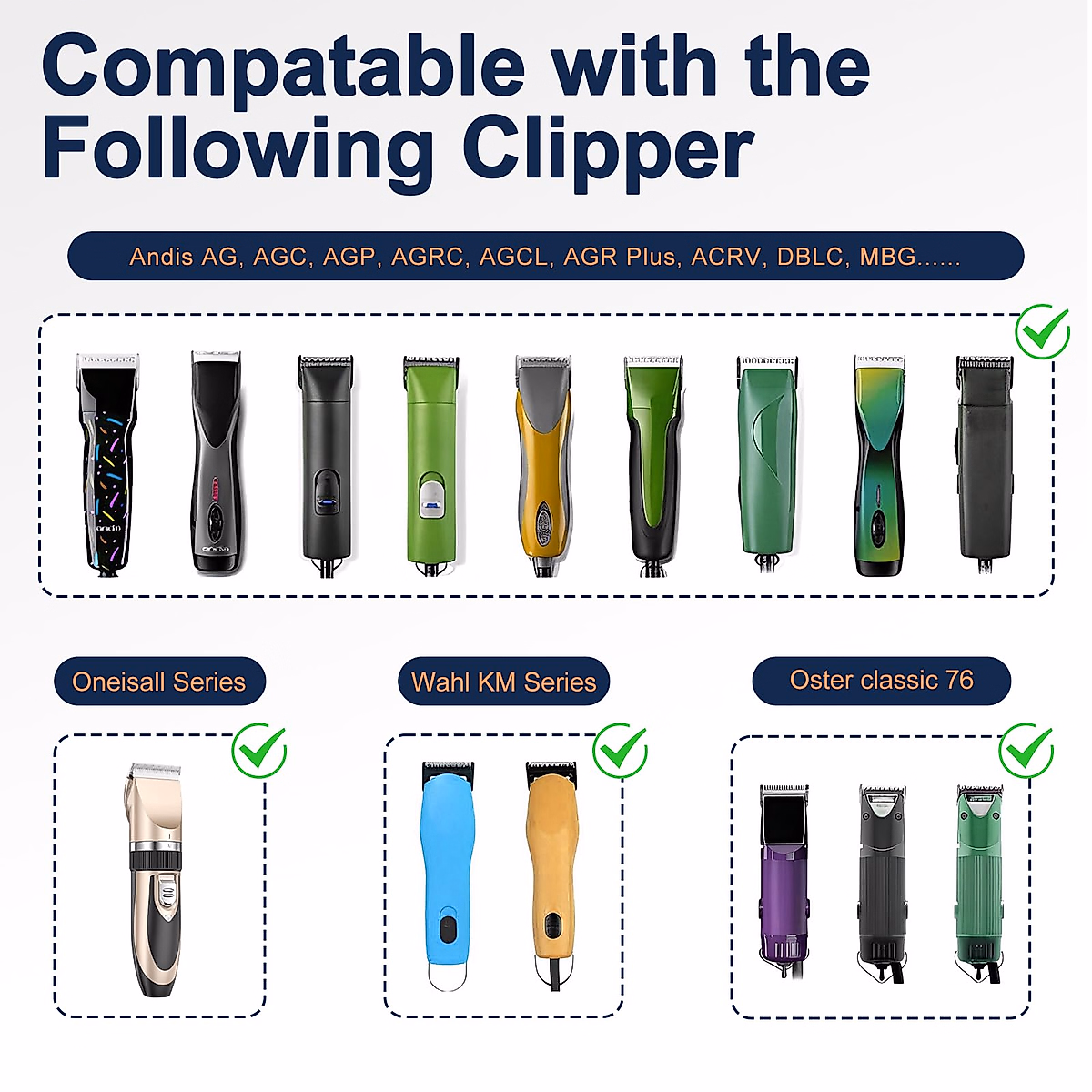 Tutuosto 7FC Clipper Blades Pet Grooming Clipper Replacement Blades Detachable Blade Compatible with andis/wahl/Oster Dog Clippers