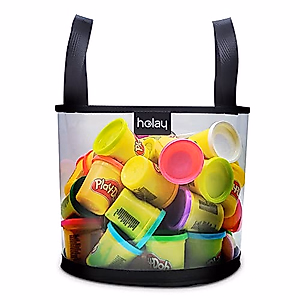 holay baby Nursery Kids Transparent Basket Storage bags Organizer For Toys, Stuffed Animals, Blocks, Clays Baskets Bins Chest Various Sizes Safe Material(Large)