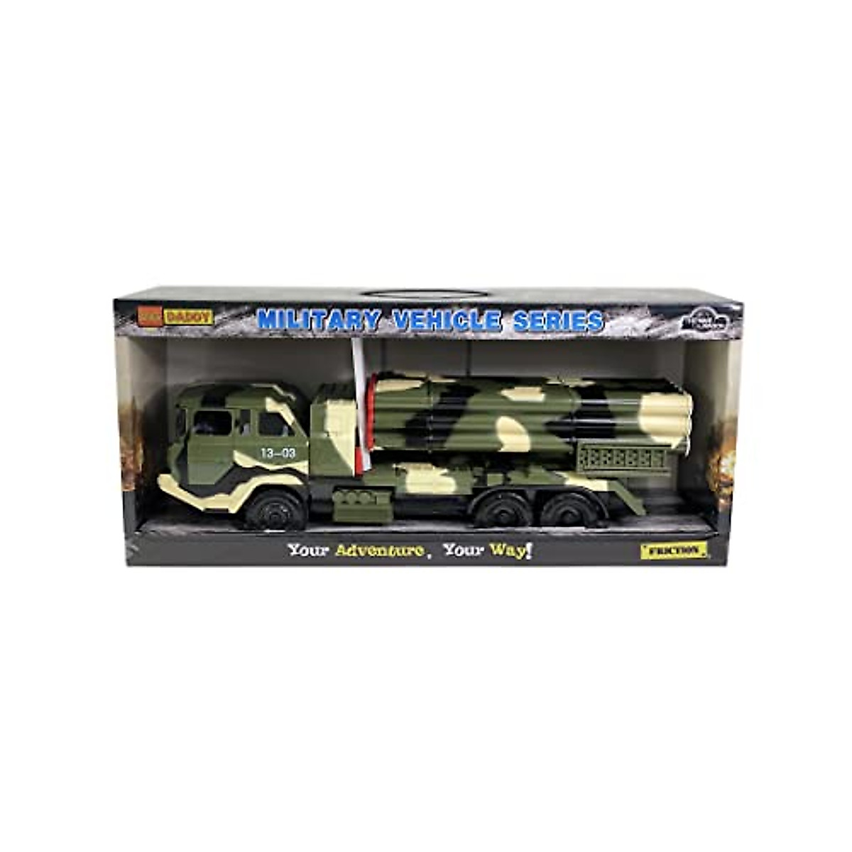 Big Daddy Military Missile Transport Army Truck Defence System 18 Long Range Missile Jungle Camouflage Toy Truck