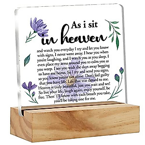Sympathy Gifts for Loss of Loved One in Memory of Love One Acrylic Desk Sign Decoration Memorial Bereavement Desk Plaque Keepsake Home Desk Decor