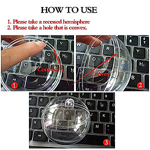 AOMGD 25 Set 50 Pieces Christmas Clear Plastic Fillable Ornaments, DIY Bath Bomb Mold,Acrylic Clear Plastic Ornaments Balls Fillable Wedding Party Decor with 5 Size 30mm 40mm 50mm 60mm 70mm