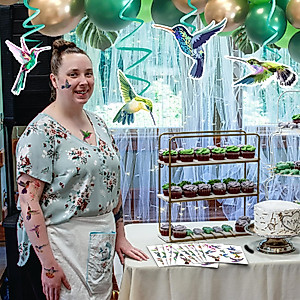 Hummingbird Temporary Tattoos,20 Sheets 160 Pieces Hummingbird Themed Tattoos Stickers Party Decoration Supplies Party favors for Kids Adults