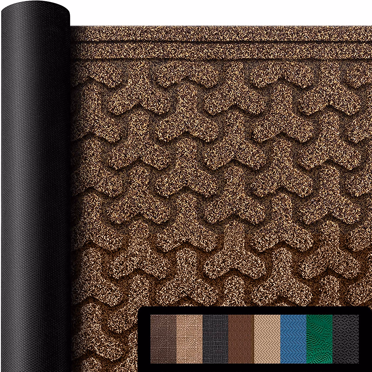 Amagabeli Large Outdoor Door Mats Rubber Shoes Scraper 36" x 24" for Front Door Entrance Outside Doormat Patio Rug Dirt Debris Mud Trapper Waterproof Out Door Mat Low Profile Washable Carpet BG039