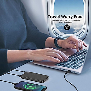 Fast Charging Power Bank 10000mAh, 5V 2.1A Small Portable Charger, USB C Mini Slim Battery Pack Powerbank for iPhone 15 14 13 12 Pro Max, Samsung Galaxy S23 S22 S21, Heated Vest / Jacket / Scarf, etc