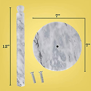 Homeries White Marble Paper Towel Holder – Deluxe Upright Towel Dispenser for Kitchen Countertop, Cabinet & Bathrooms – Non Steel & Non Plastic Design – Heavy Duty, Solid Standup Paper Towel Holders