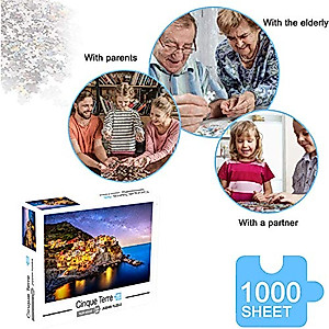 Jigsaw Puzzles 1000 Pieces for Adults Great View Puzzles Gift for Kids Friends Family Parents- Manarola Italy Puzzle Game Toy Large Size 27.56” x 19.66”