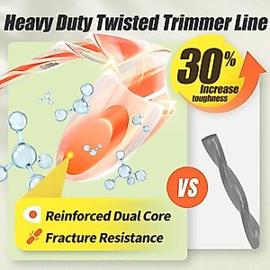 Eventronic Trimmer Line, 0.095-Inch Weed Eater String Line, Heavy Duty Weed Wacker String, 560ft Twist String Trimmer Line